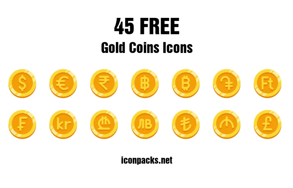 45 Free Gold Coin SVG, PNG Currency Icons. — Icon Packs