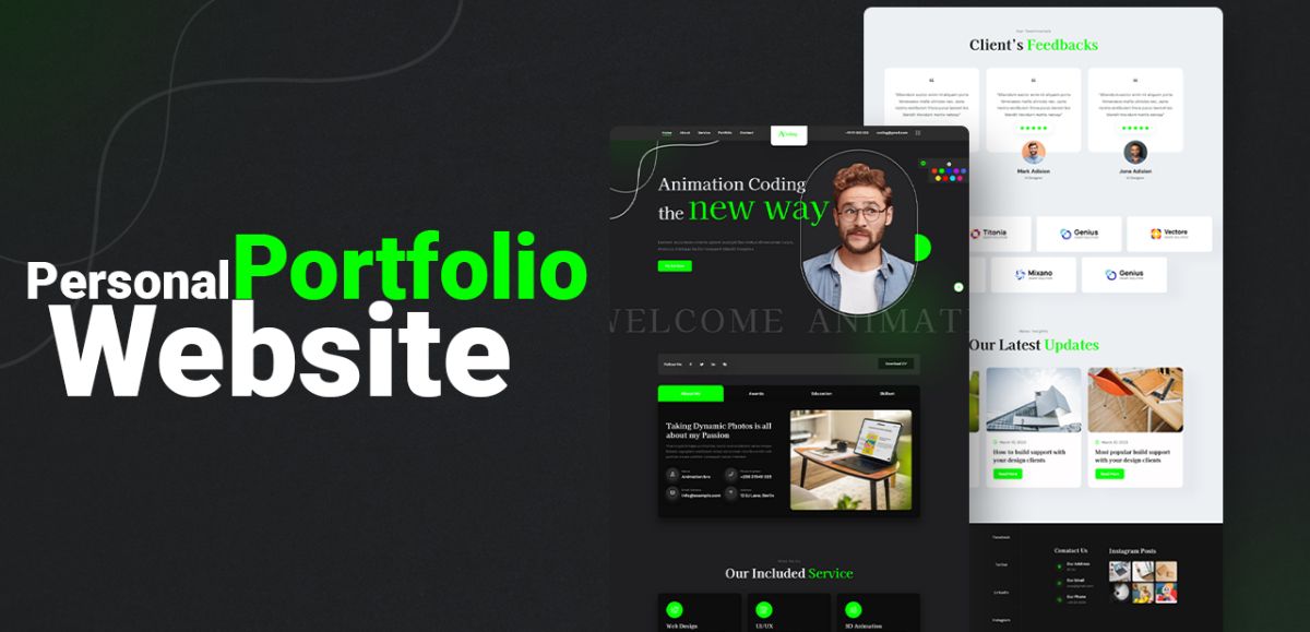 Animated Personal Portfolio Website in HTML CSS & JS - Buymeacoffee