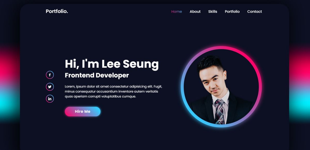 Personal Portfolio Website using HTML and CSS Only - Buymeacoffee