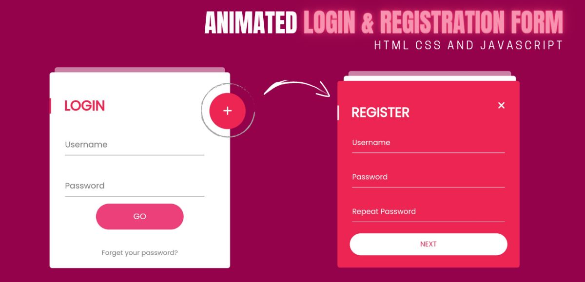 Animated Login Form & Registration Form Using Html Css And Javascript ...