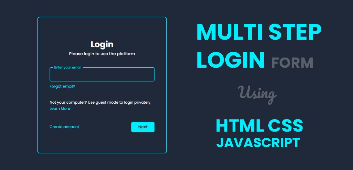 Multi Step Login Form | HTML CSS & Javascript - Buymeacoffee