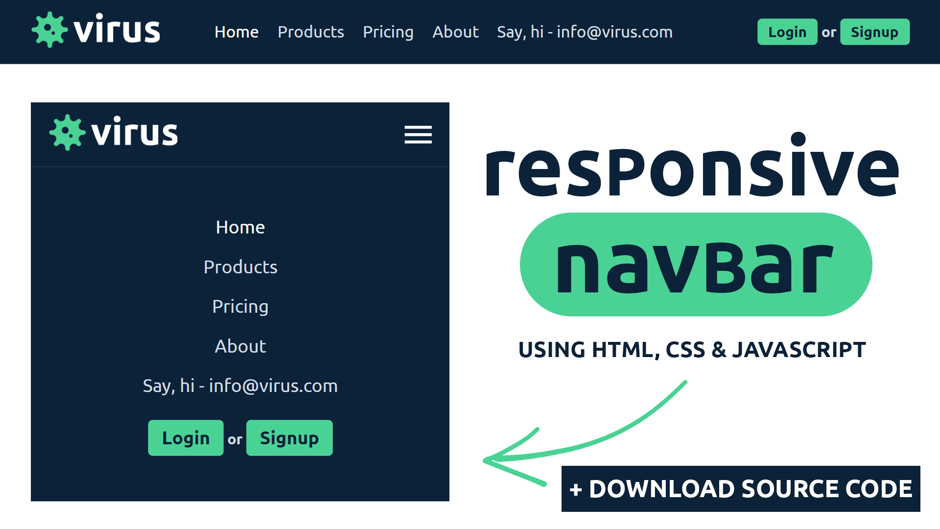Responsive Navigation Bar Using Html Css 7 Javascript — Evlearn Buymeacoffee