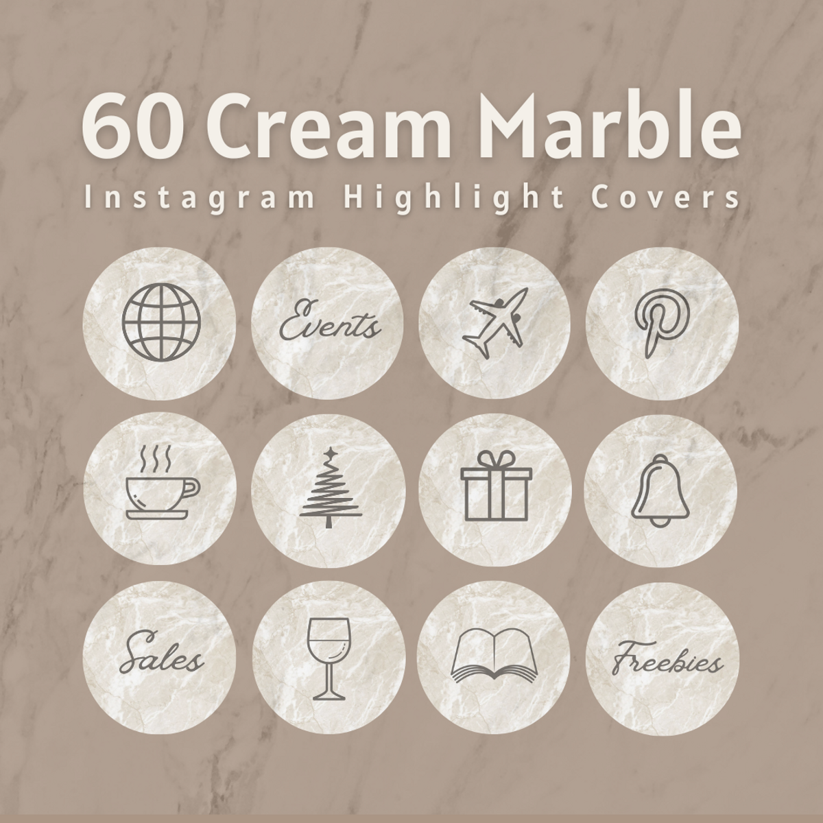 60 Cream Marble Instagram Highlight Covers Icon Pack - Buymeacoffee