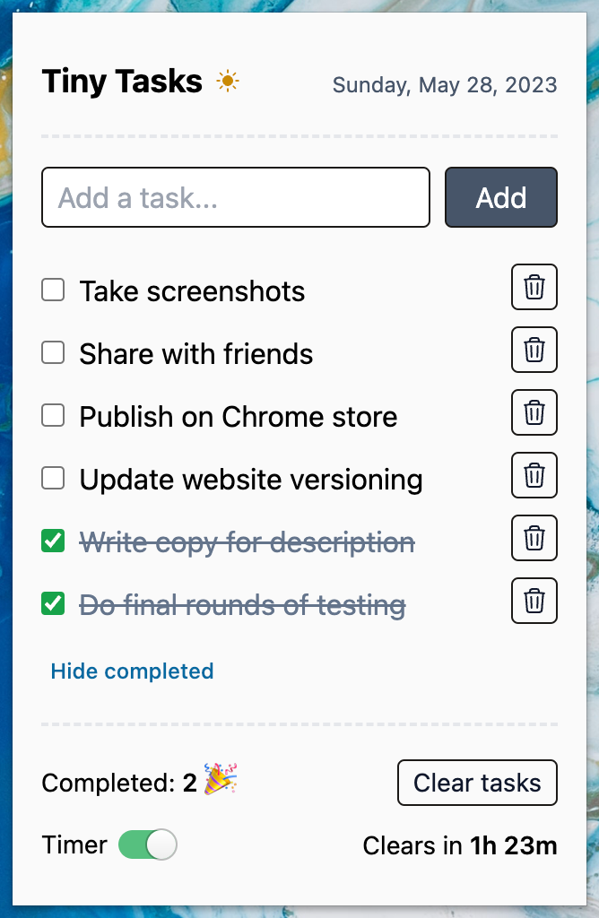 Tiny Tasks v1.2.0 — Tiny Tasks - Buymeacoffee