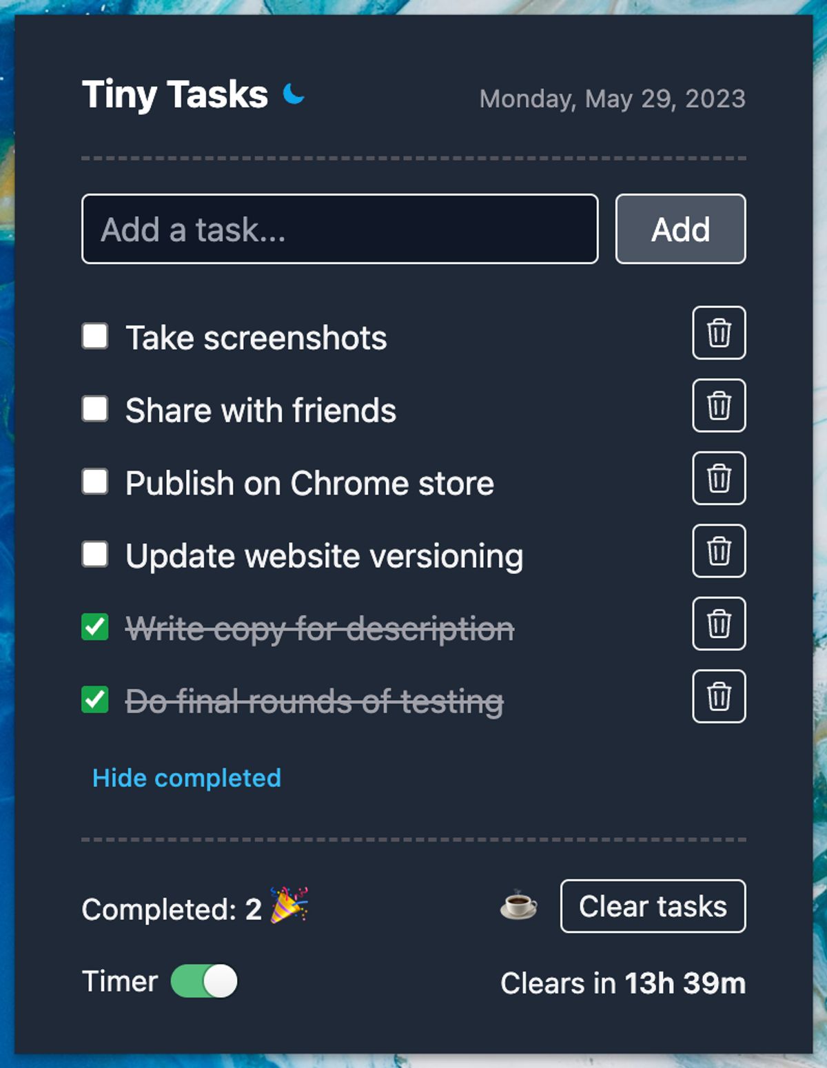 Tiny Tasks v1.3.0 — Tiny Tasks - Buymeacoffee