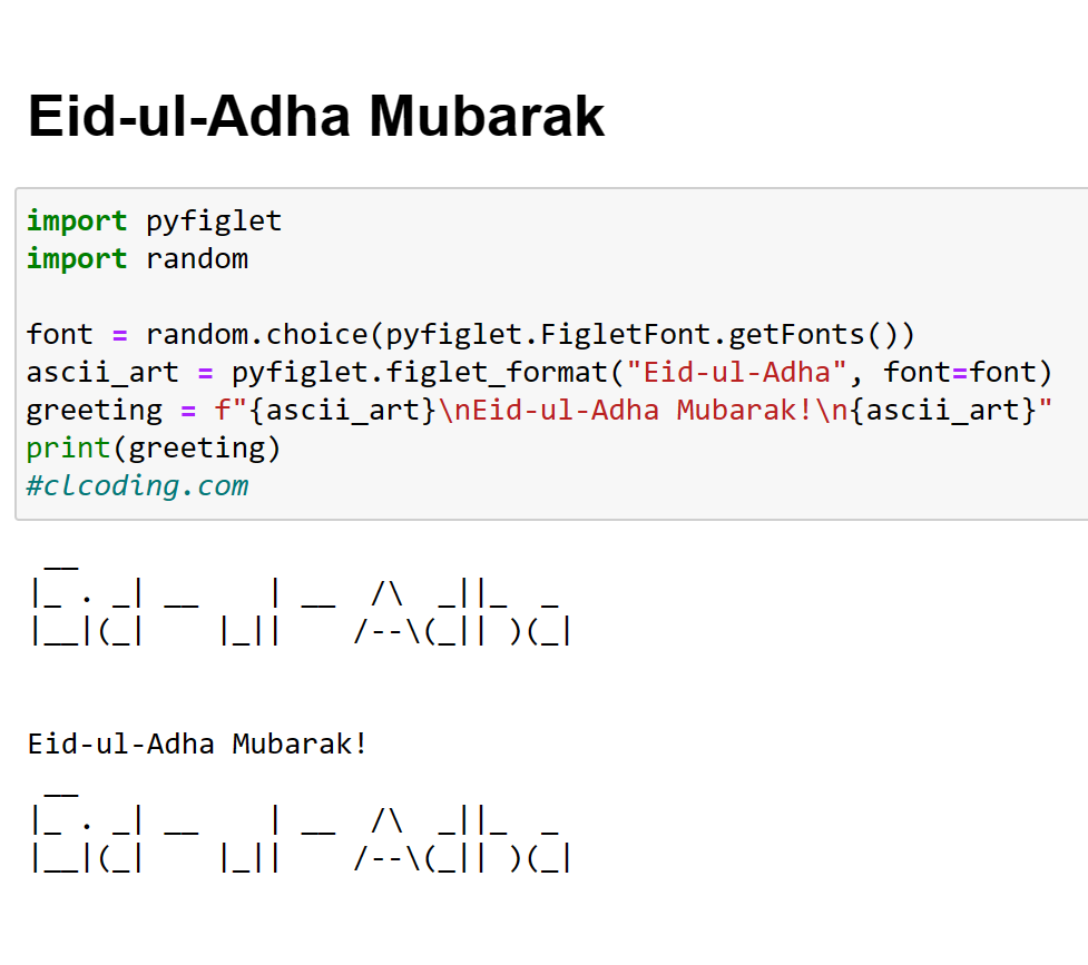 Eid-ul-Adha Mubarak — python coding - Buymeacoffee