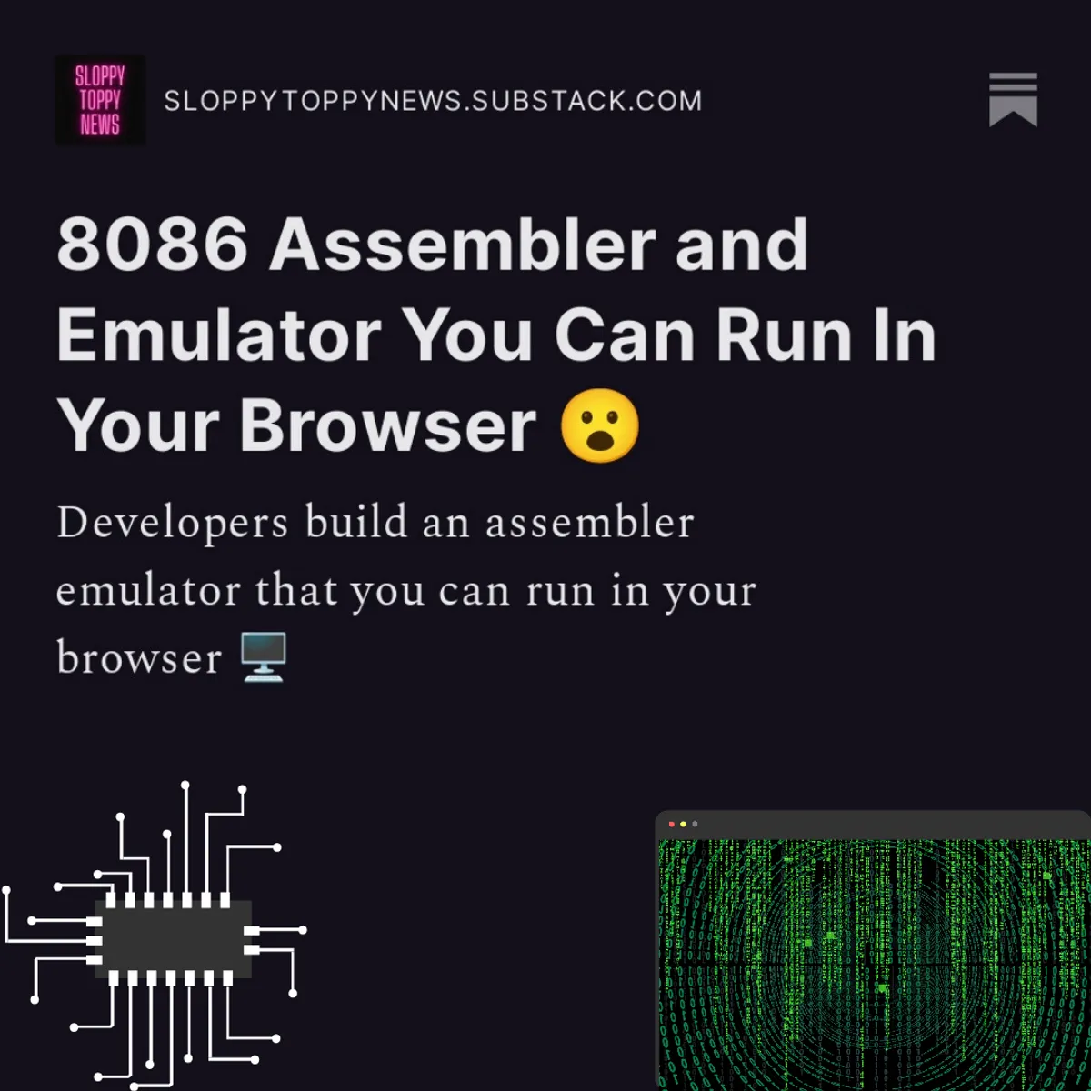 8086 Assembler and Emulator Available for Your Browser — Sloppy Toppy News