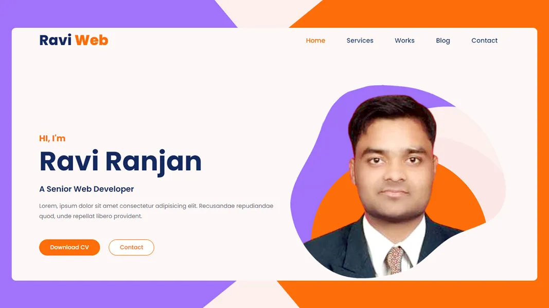 Responsive Portfolio Website Using HTML CSS Javascript || Responsive Website Design — Ravi Web