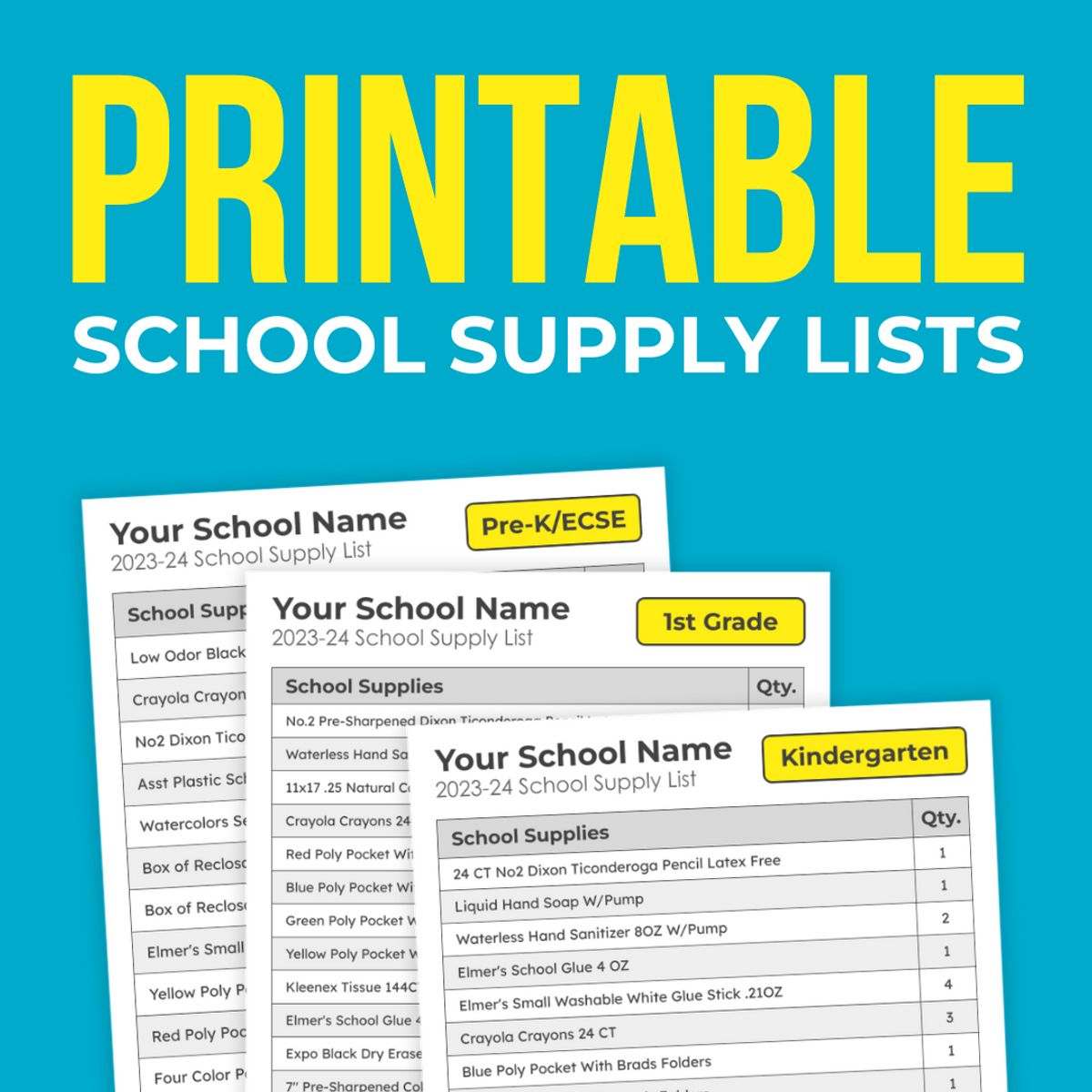 Printable School Supply Lists — @RocketEdTech - Buymeacoffee