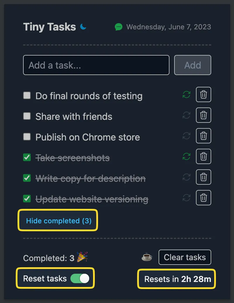 Tiny Tasks is a to-do extension. Get access to early updates and hidden ...