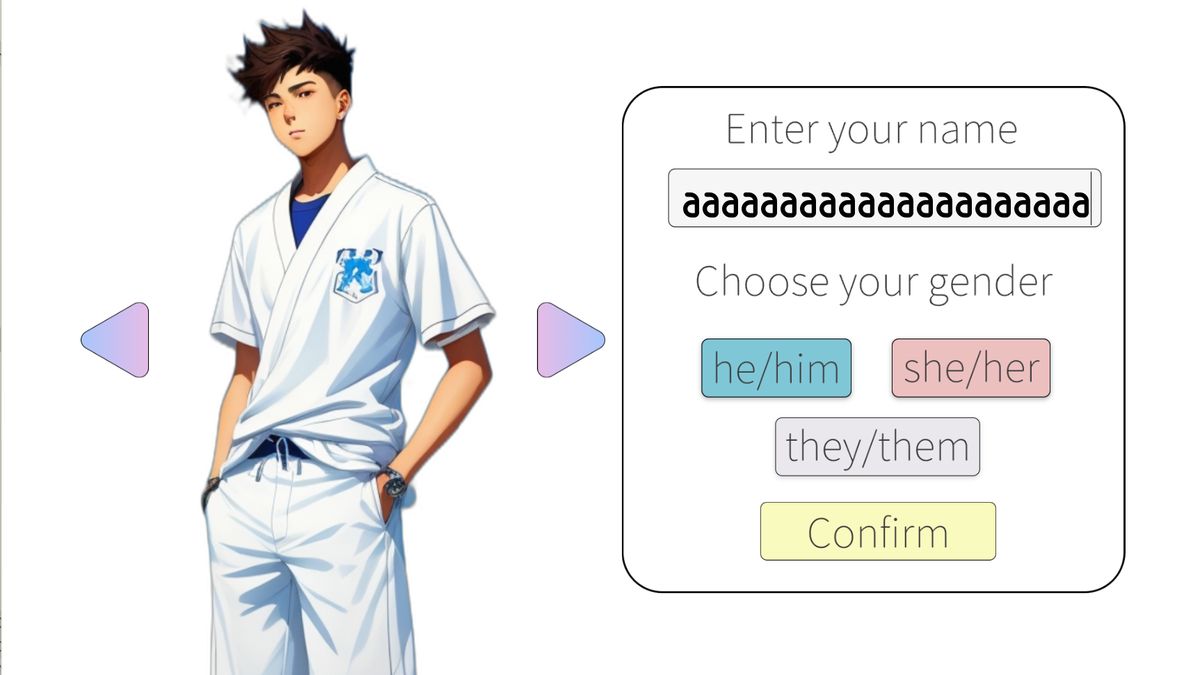 Renpy Name Input & Gender selection Screen — Smileflower - Buymeacoffee