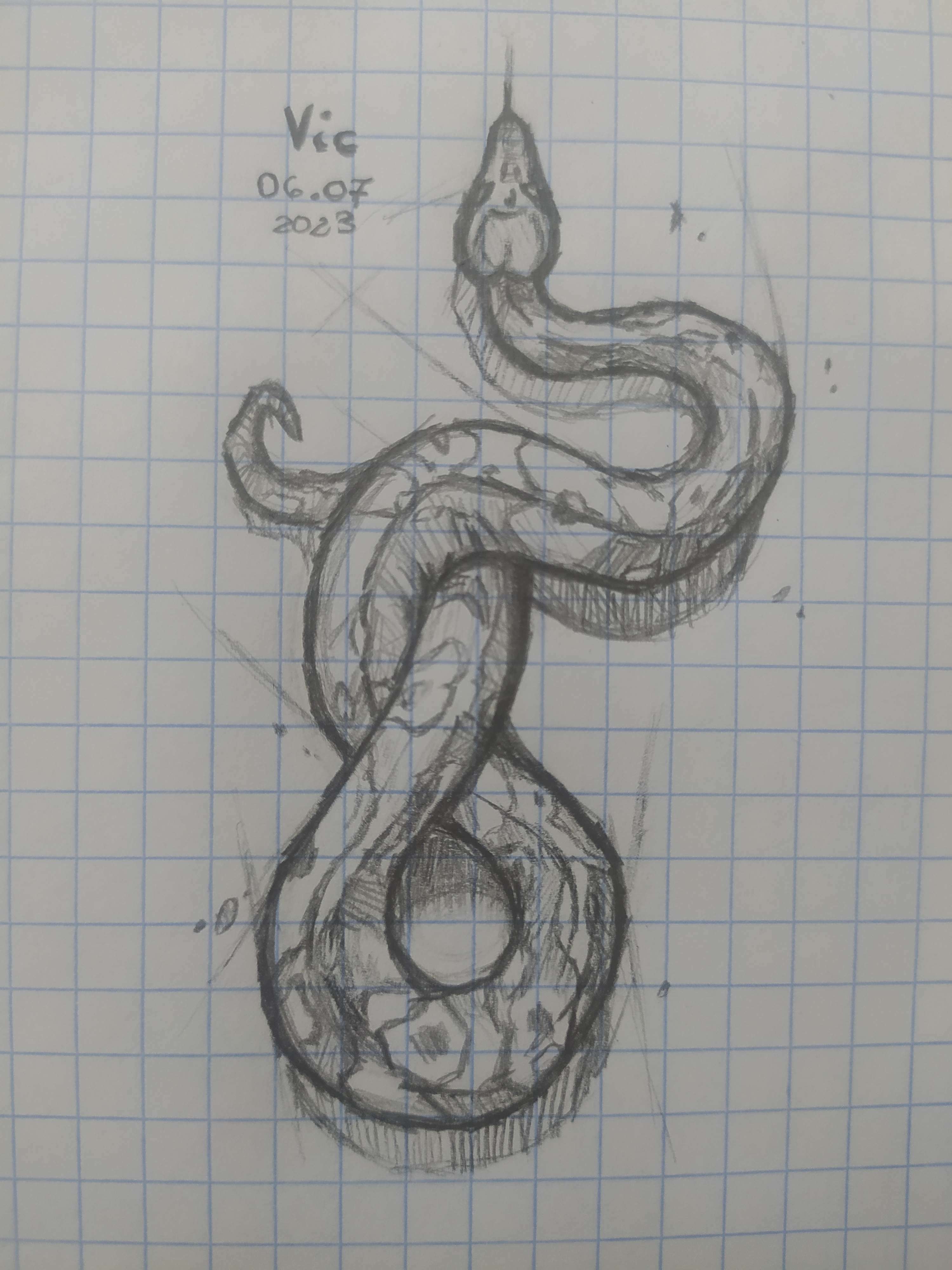 Tangled snake sketch — noodles_private2004
