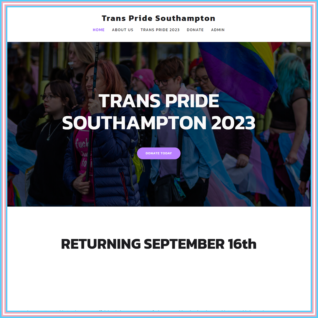 We now have a website!! — Trans Pride Southampton - Buymeacoffee