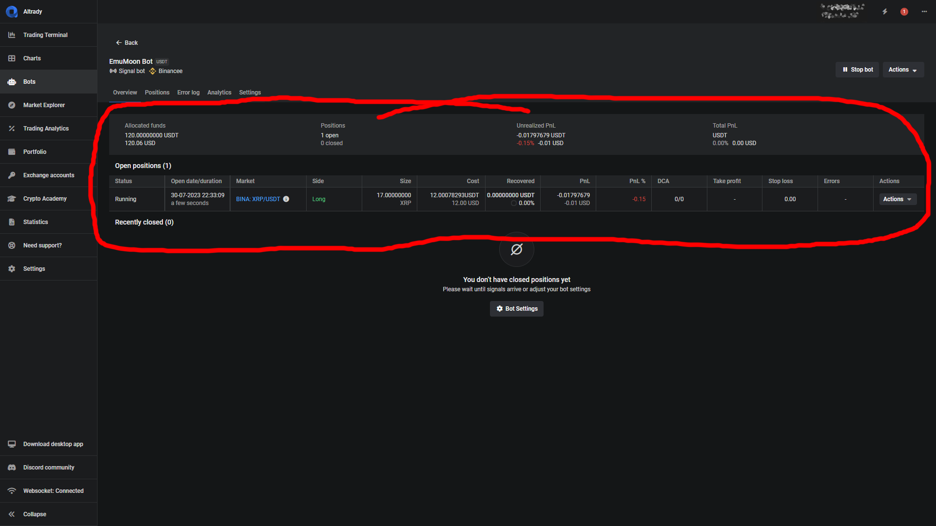 Step-By-Step Tutorial - Altrady — EmuMoon
