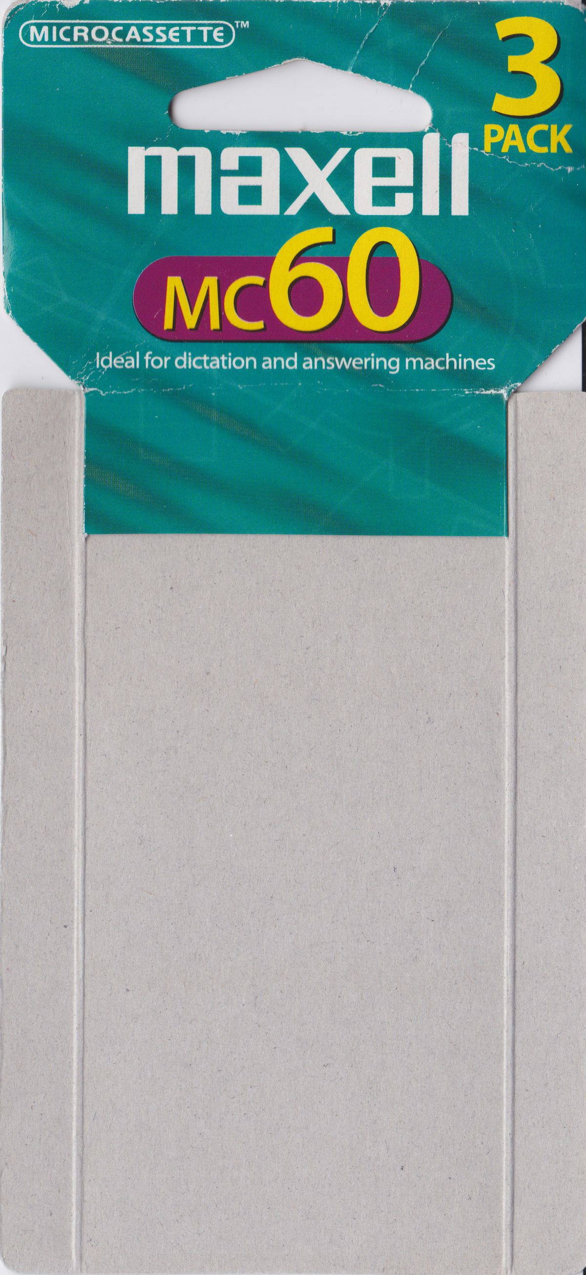 Maxwell Microcassette 3-Pack Packaging Scan — TacoVHS - Buymeacoffee