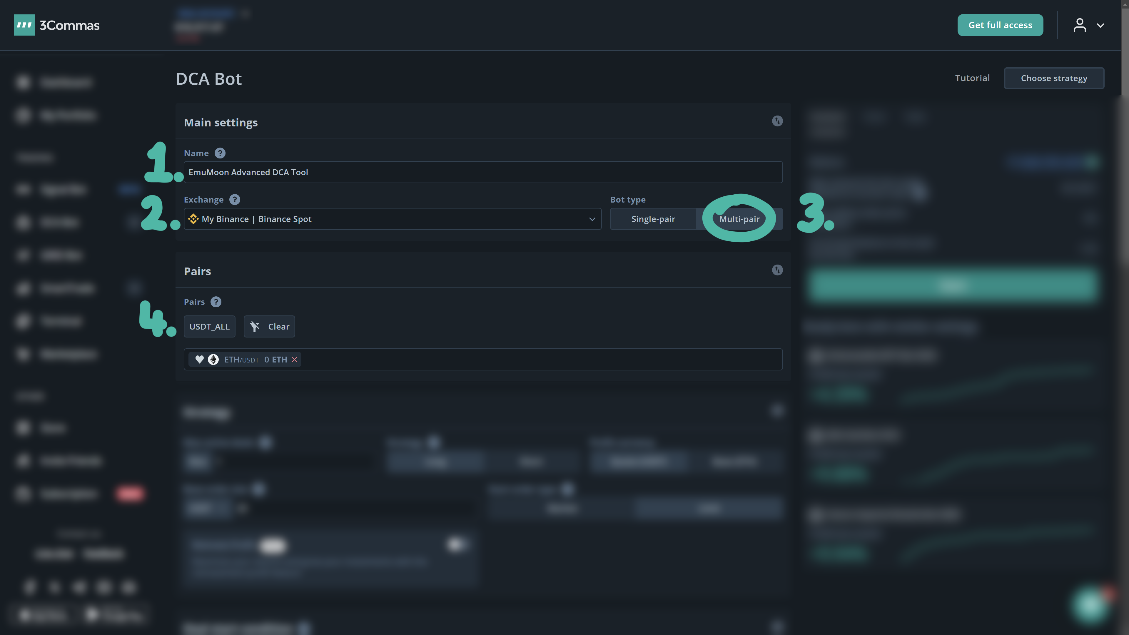 Step-By-Step Tutorial - 3Commas — EmuMoon - Buymeacoffee