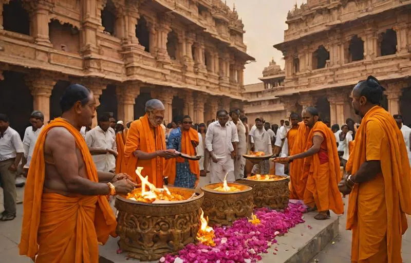 What religious ceremonies or rituals are associated with the Ayodhya ...