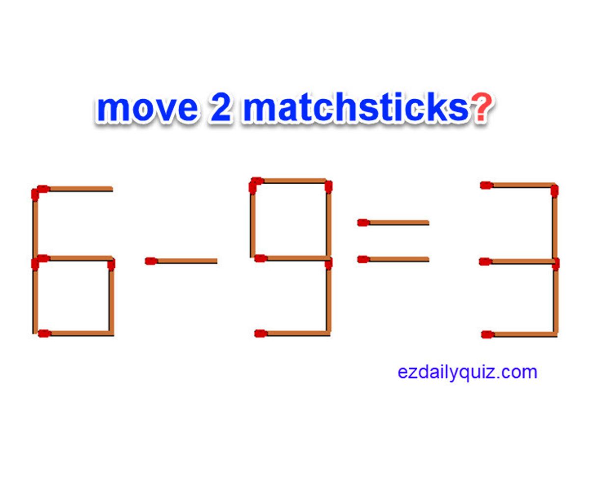 Move 2 sticks to correct this equation #Quiz #RIDDLE #puzzle #math # ...