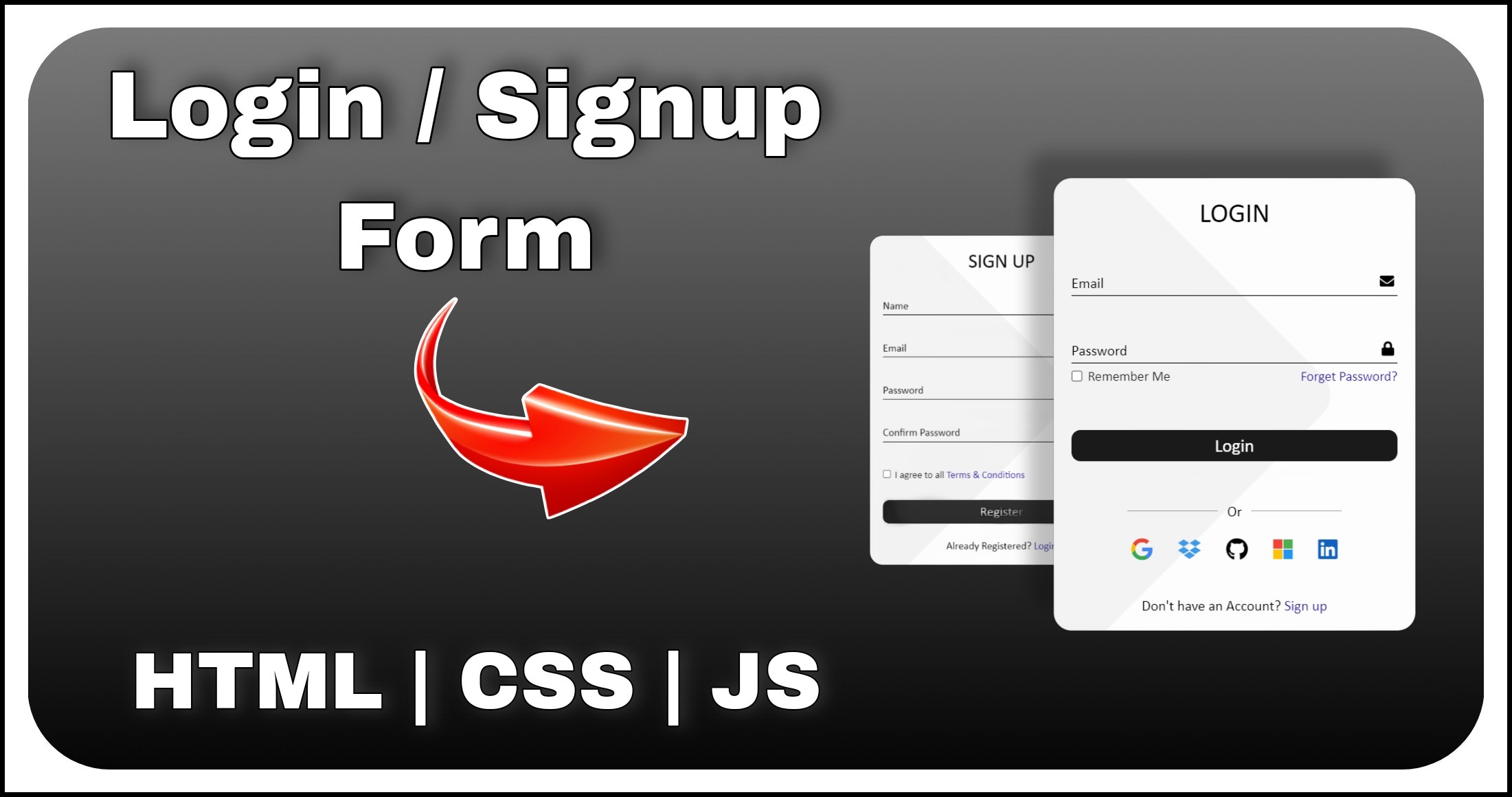Login and Signup Form using HTML | CSS | JS — Smart UI Studio - Buymeacoffee