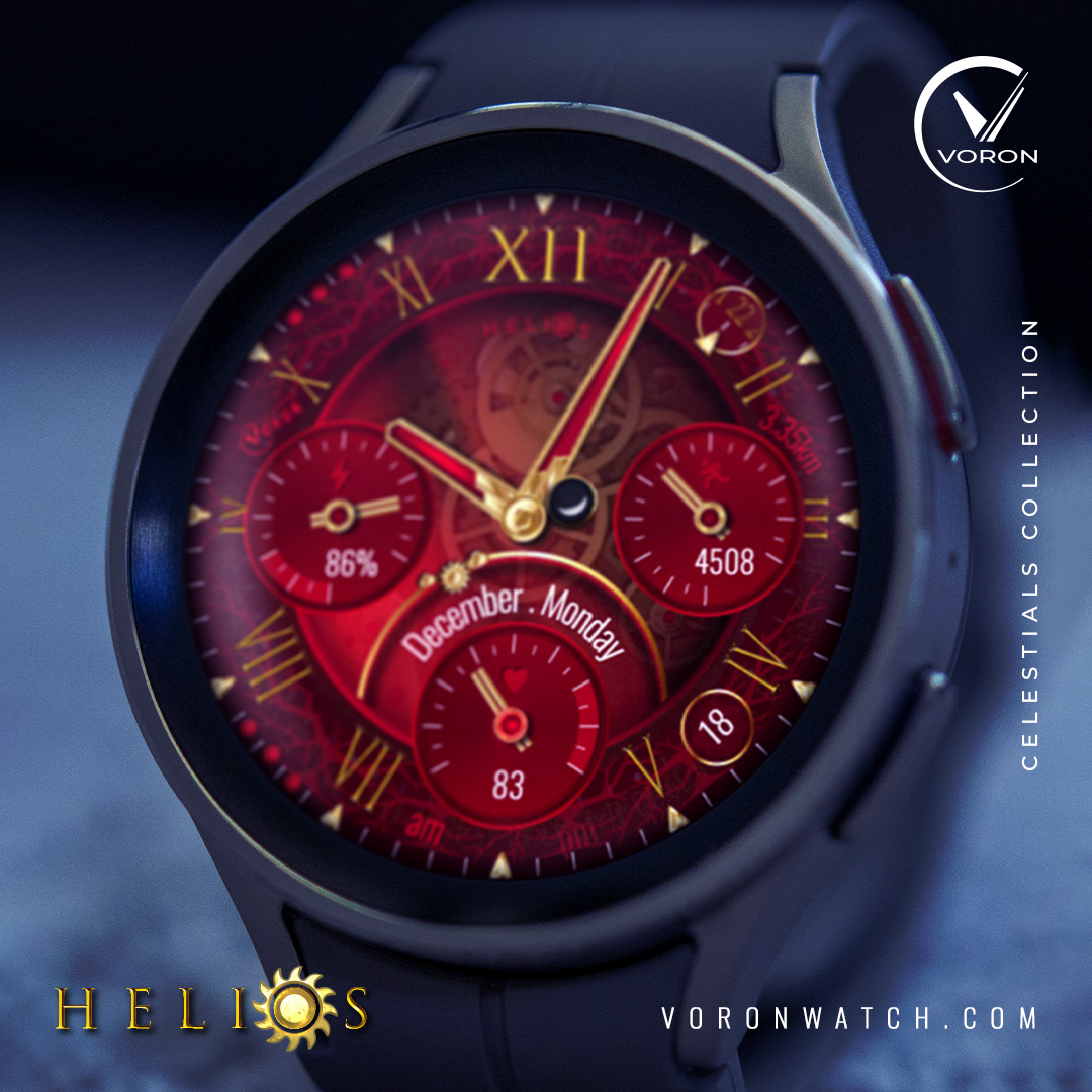 ⌚️ "Helios" Analog Animated Watch Face — Voron Watch Design - Buymeacoffee