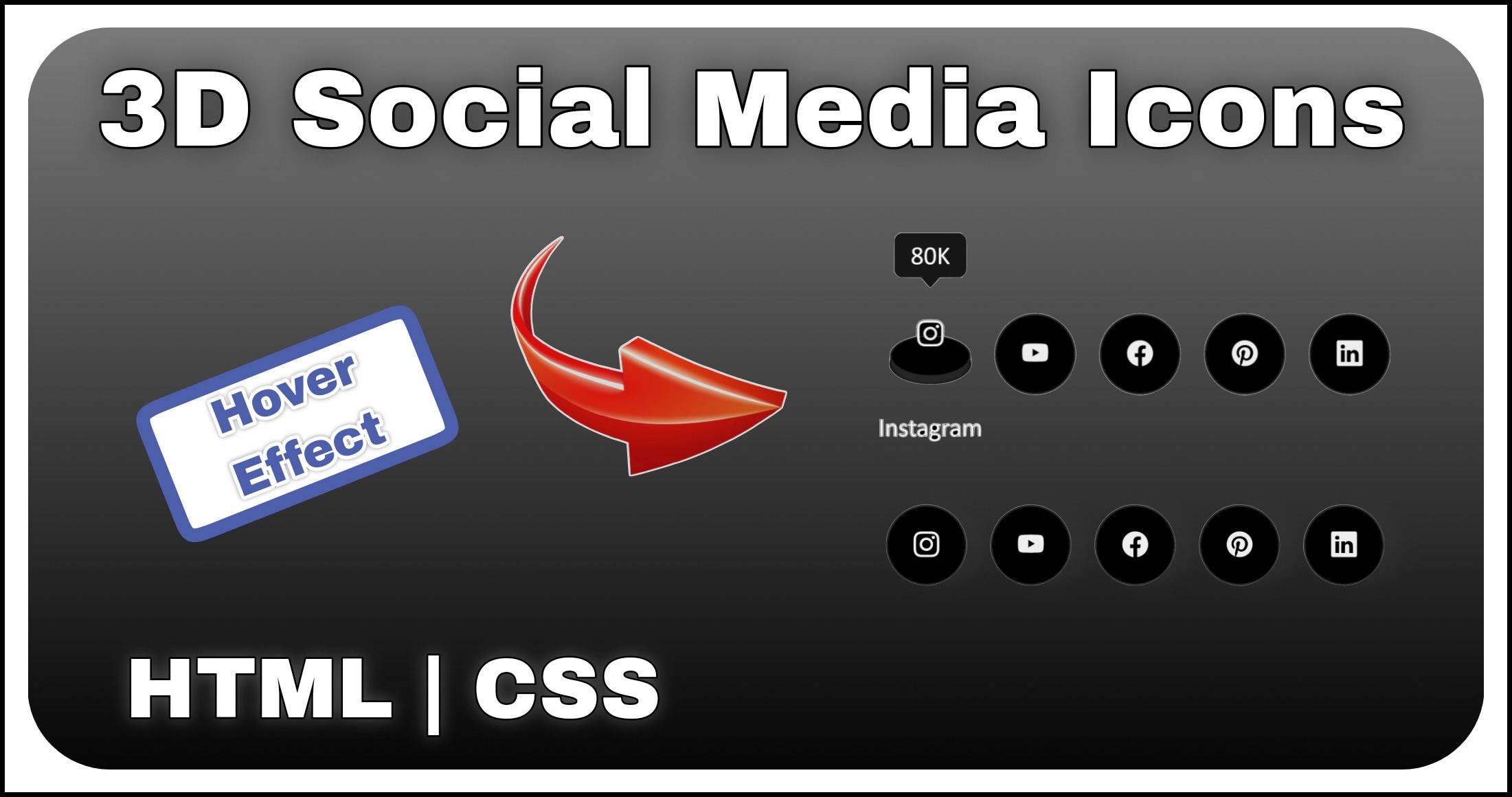 Css Hover Effect 3d Social Media Icons Using Html And Css — Smart Ui