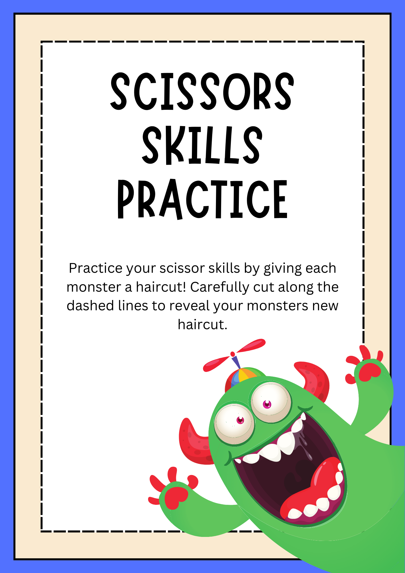 Scissors Skills : Fine Motor Practice Activity Worksheets in Fun ...