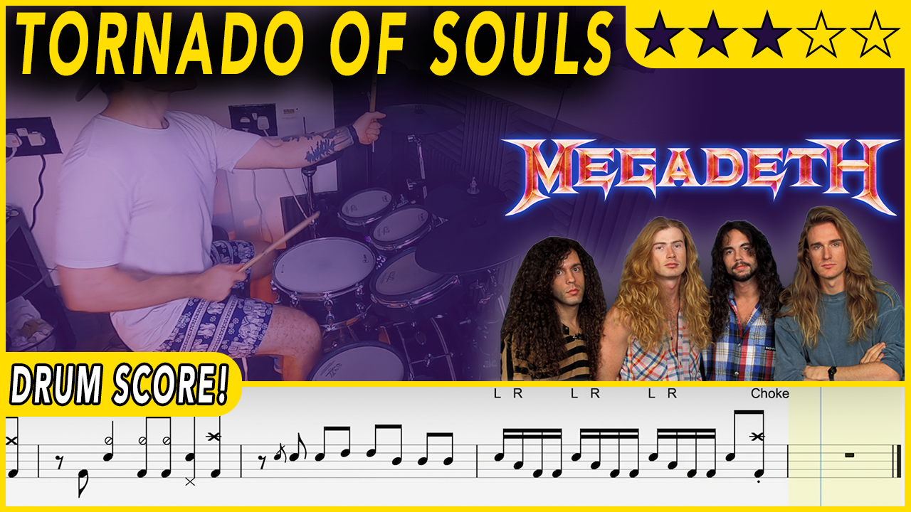 Tornado Of Souls - Megadeth | Video, PDF & GP now available! — Drumscribe - Buymeacoffee