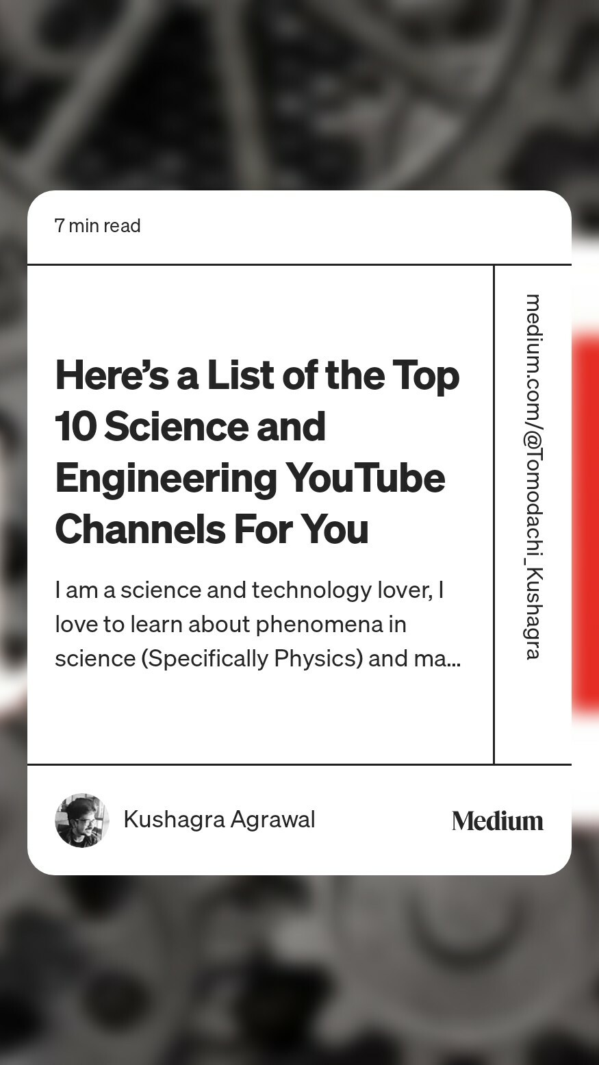 Medium Article: Here’s a List of the Top 10 Science and Engineering YouTube Channels For Y ...