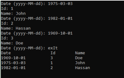 Classes , DateTime and Lists exercise using C# console — Muhammed ...
