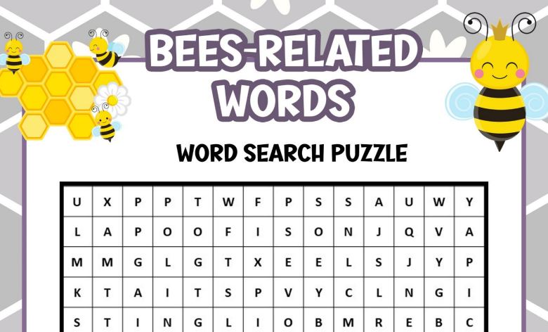 Wordsearch Puzzle about Bees + Key — English Teacher - Buymeacoffee