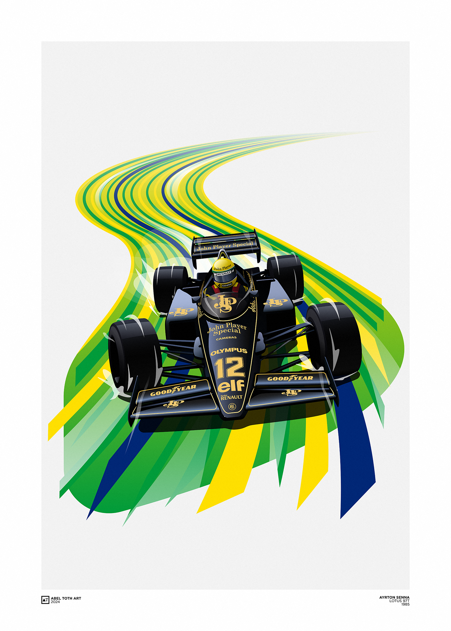 FREE PRINT FILE - Ayrton Senna's Lotus 97T from 1985 — Abel Toth Art ...