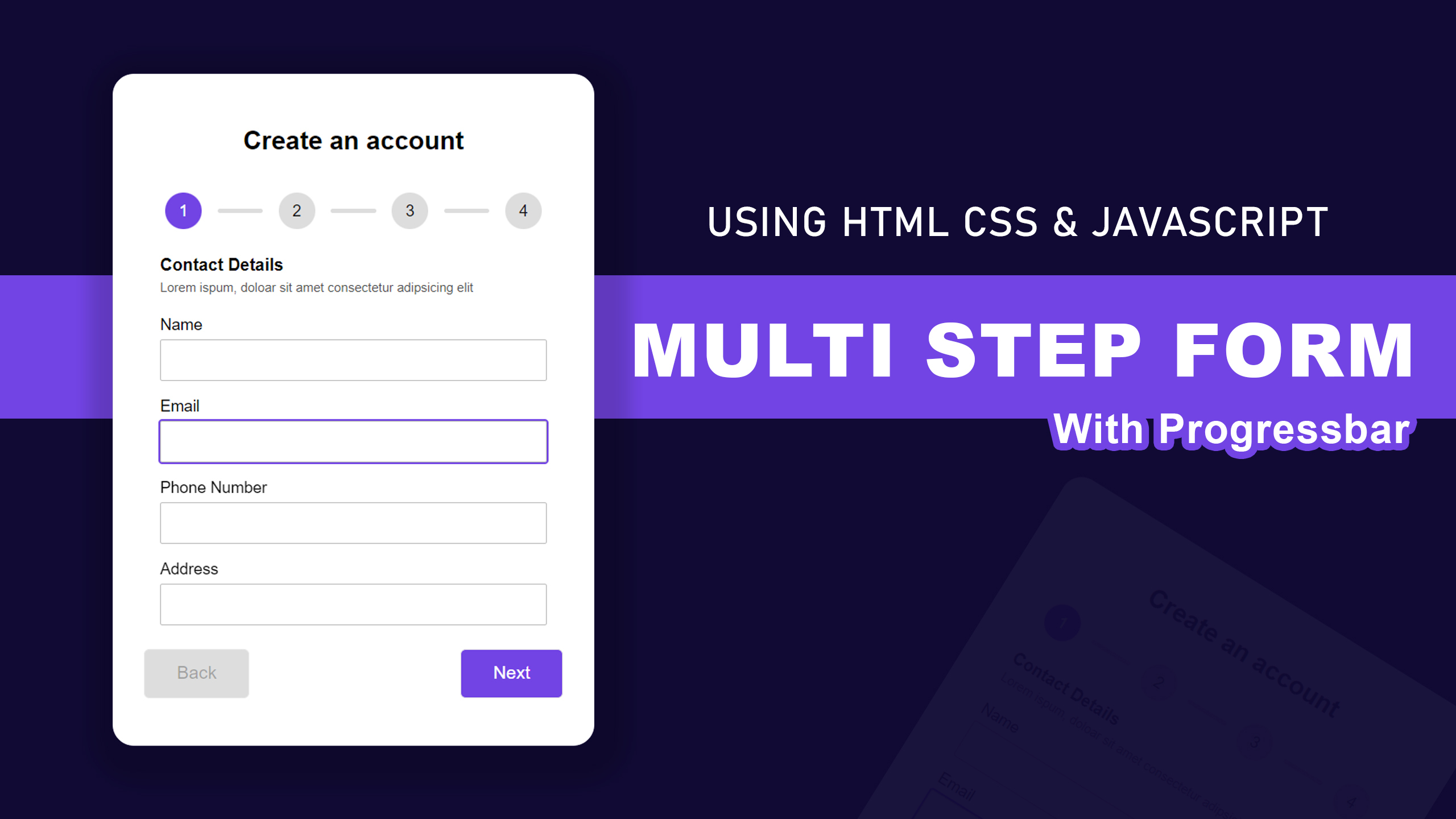 How To Make Form (Multi-Step) Using HTML CSS & JS | Create Form With HTML & CSS — M-SoftTech ...