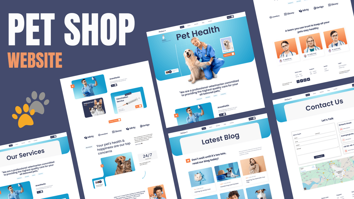 HTML CSS Project - Responsive Attractive Pet Website Template 👋 — K2infocom - Buymeacoffee