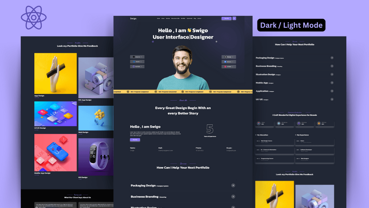 React JS Project : Portfolio Template: Source code and Resources ! 🌈📖 — K2infocom - Buymeacoffee