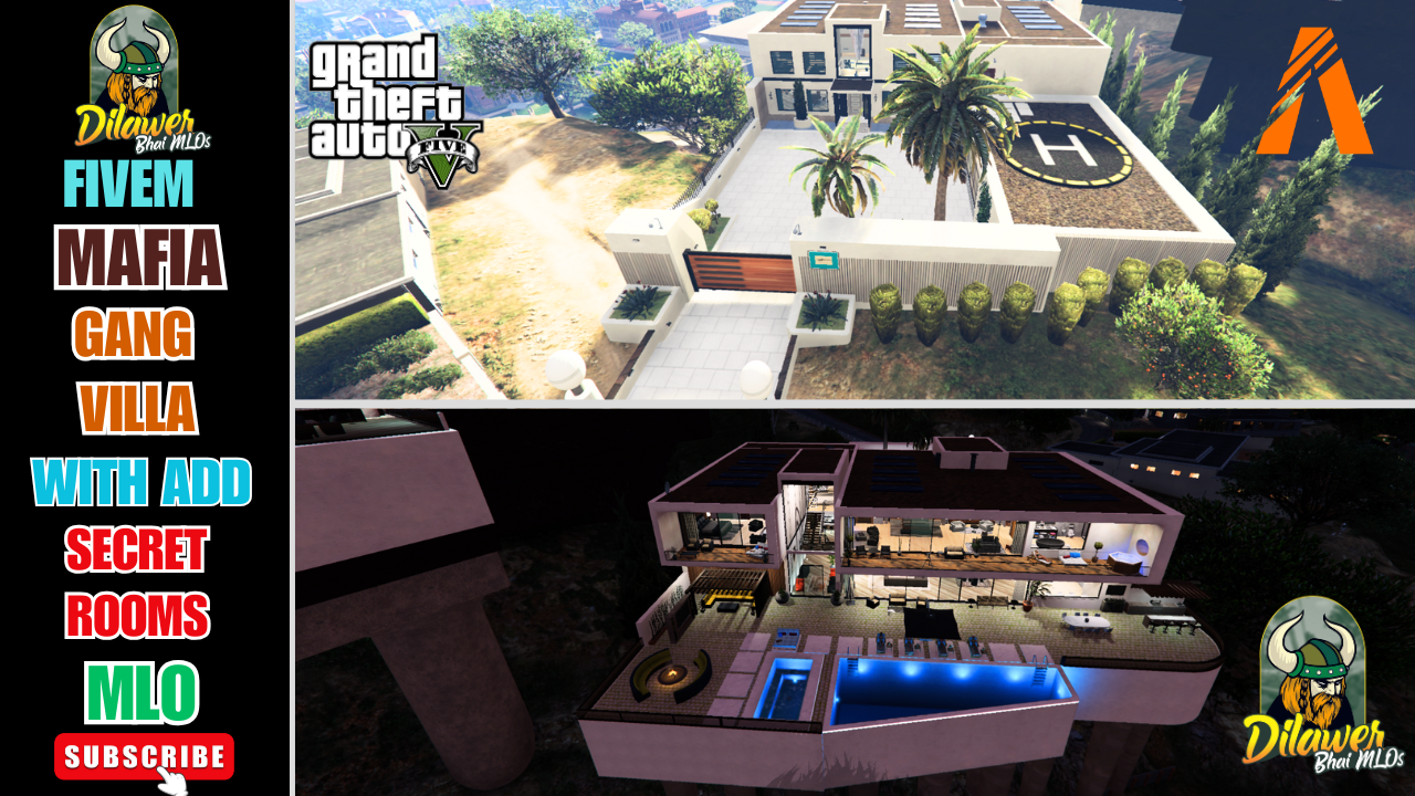 Fivem mafia villa Gta 5 mansion with add secret rooms GTA 5 Vinewood ...