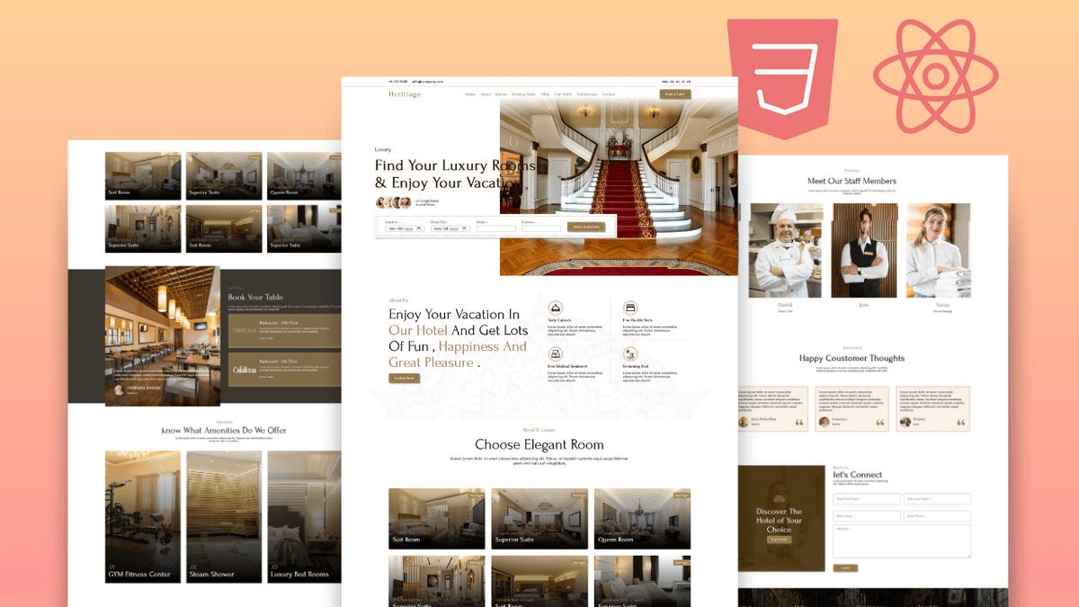 React JS Projects : Modern Hotel Website Template — K2infocom ...