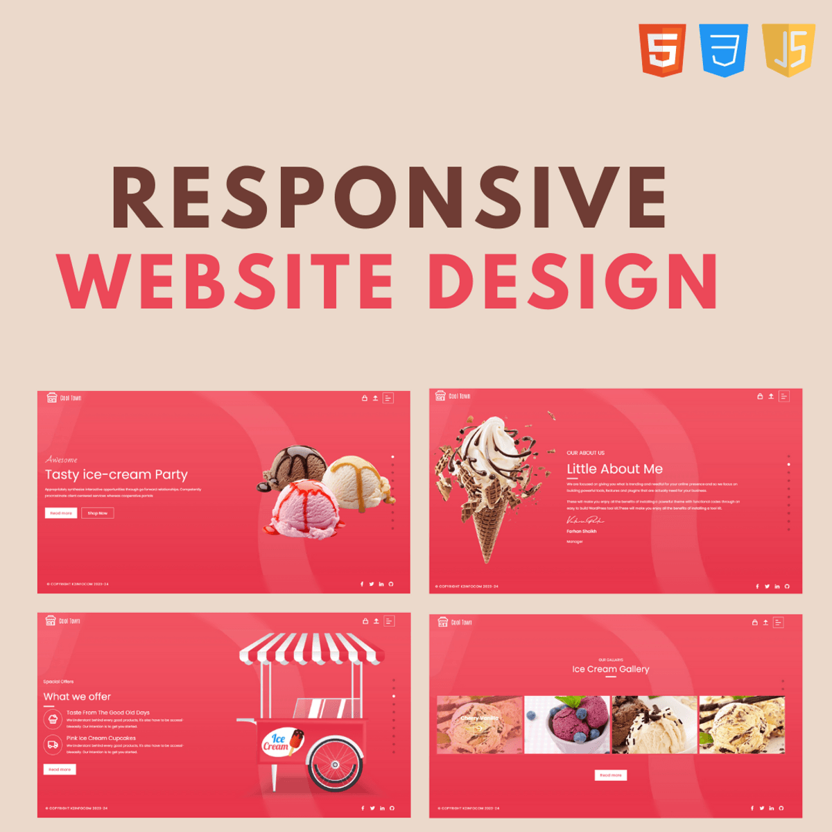 Ecommerce Ice Cream Shop Online Website Landing Page In Html Css And Js 🔥 — K2infocom Buymeacoffee