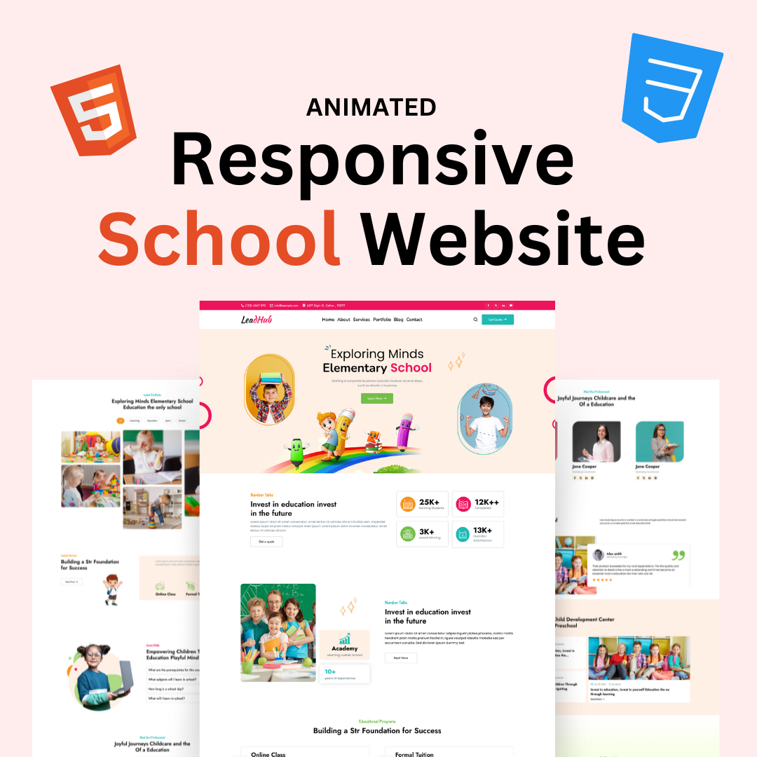 Watch Tutorial !!! Responsive School Website Template | 2025 Design ...