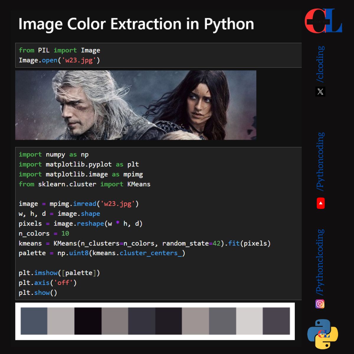 Image Color Extraction in Python — Python Coding (CLCODING) - Buymeacoffee