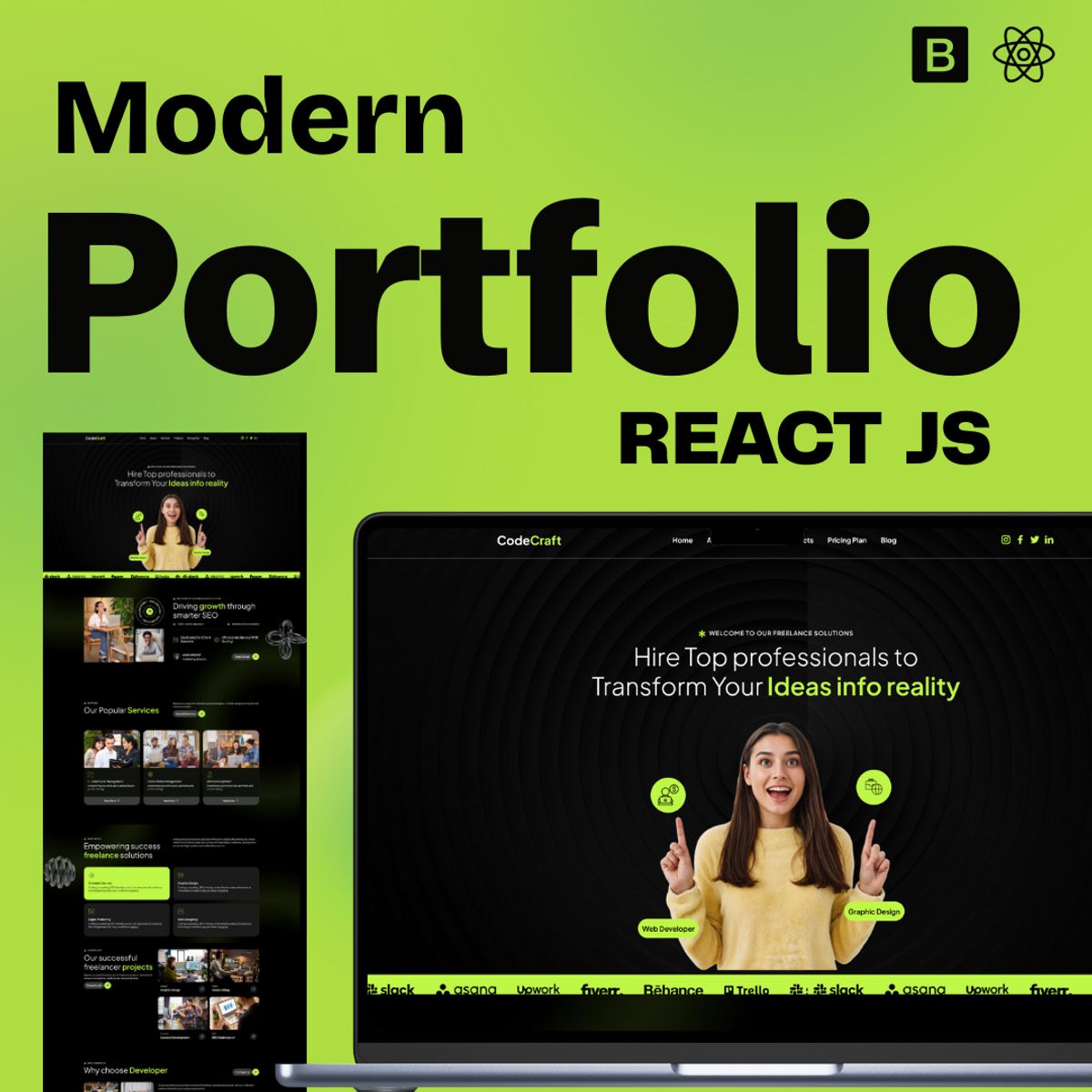Creative Personal Portfolio Template Powered by ReactJS and Bootstrap 5 ...