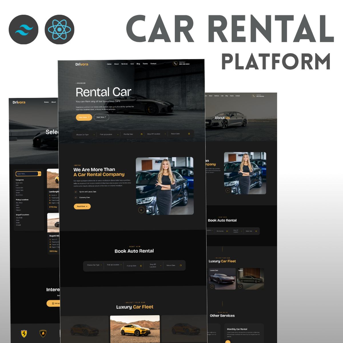 React Car Rental UI Template – Tailwind CSS & Fully Responsive — K2infocom - Buymeacoffee