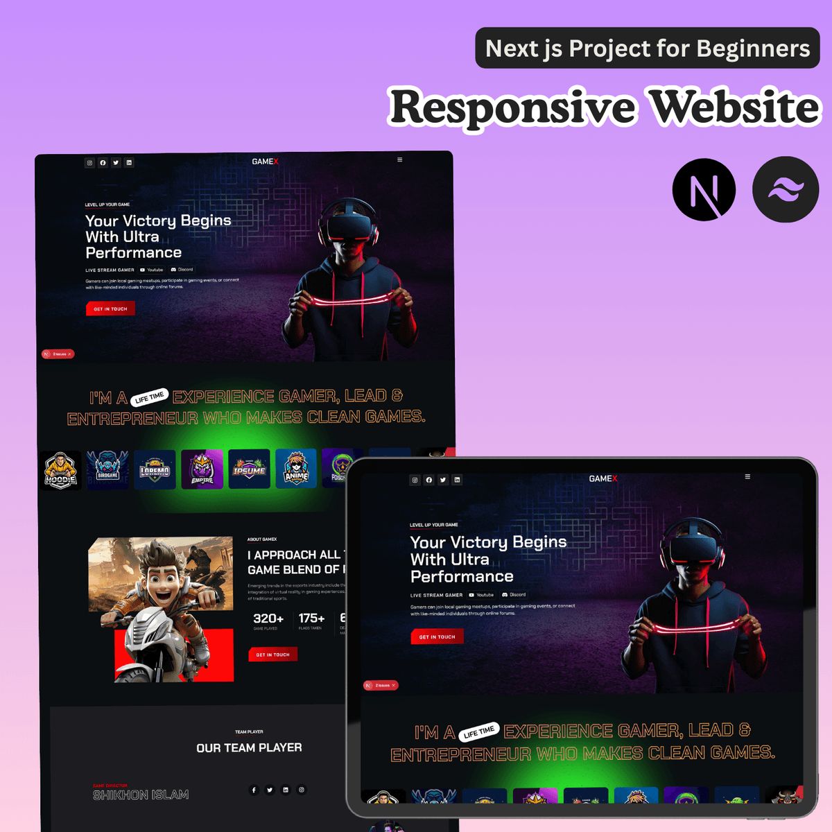 Next.js Gaming Website Template (Beginner Friendly Project) — K2infocom ...