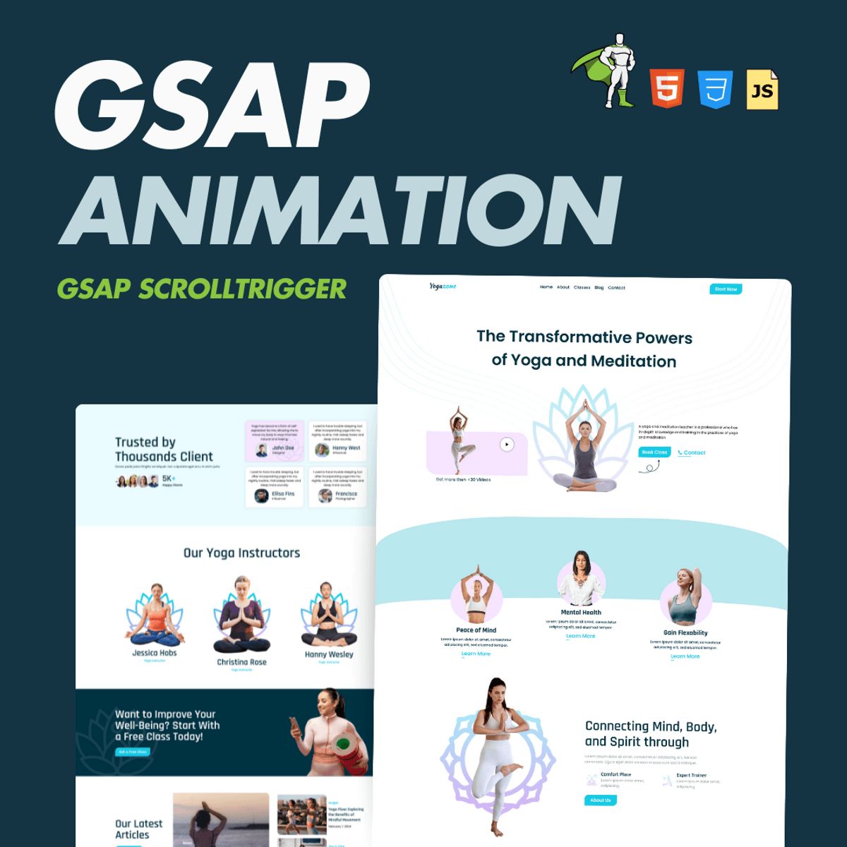 Responsive Yoga Studio Website – HTML, CSS, JavaScript & GSAP Animation ...