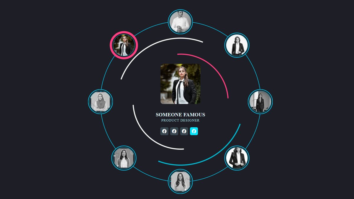 Animated Circular Our Team UI Design using CSS & Vanilla Javascript ...