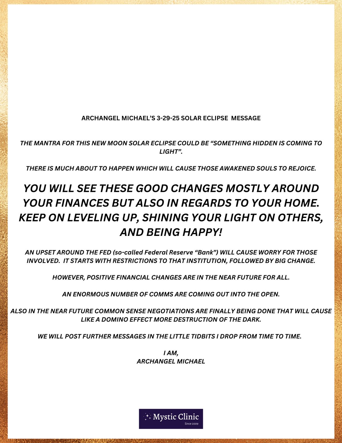 March 29, 2025 Solar Eclipse Message by Archangel Michael — Mystic Rea ...