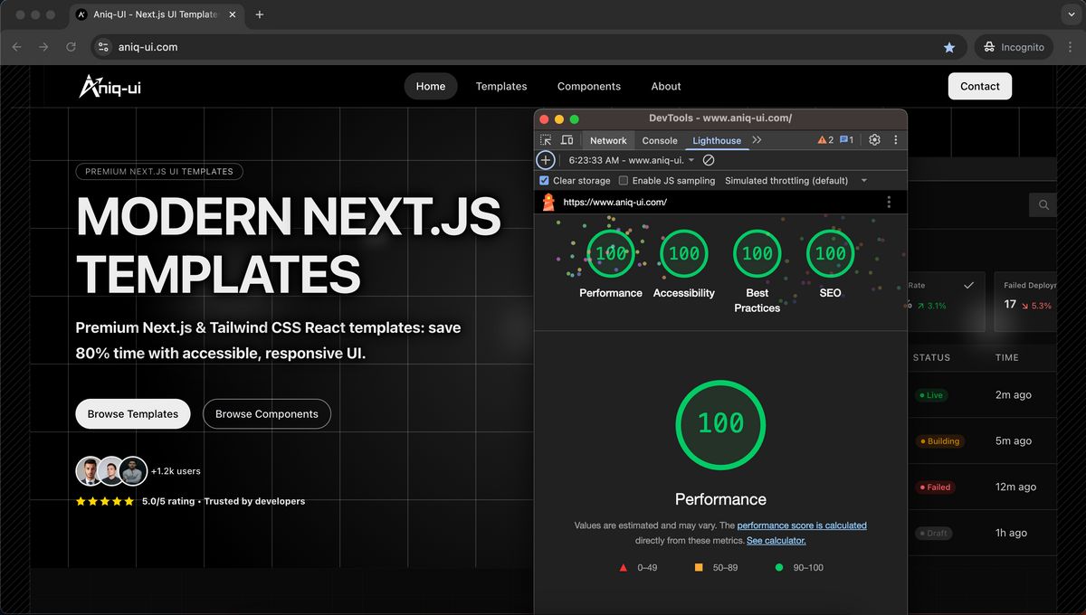 How I Hit a 100/100 Lighthouse Score with Next.js + Tailwind CSS ...