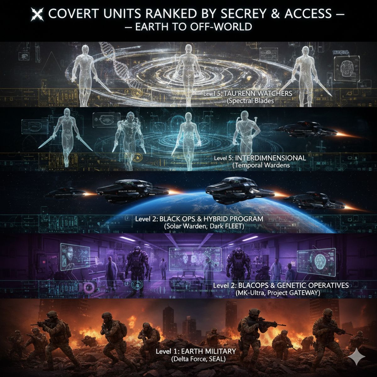 Kythera: Can you tell me about different units by secrecy, starting ...