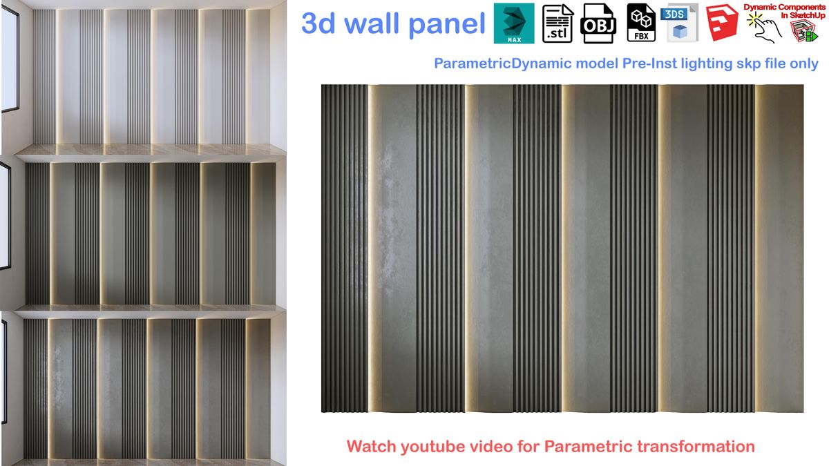 Decorative Wall Panels | 3D Models Showcase Tall wall 03 - Buymeacoffee