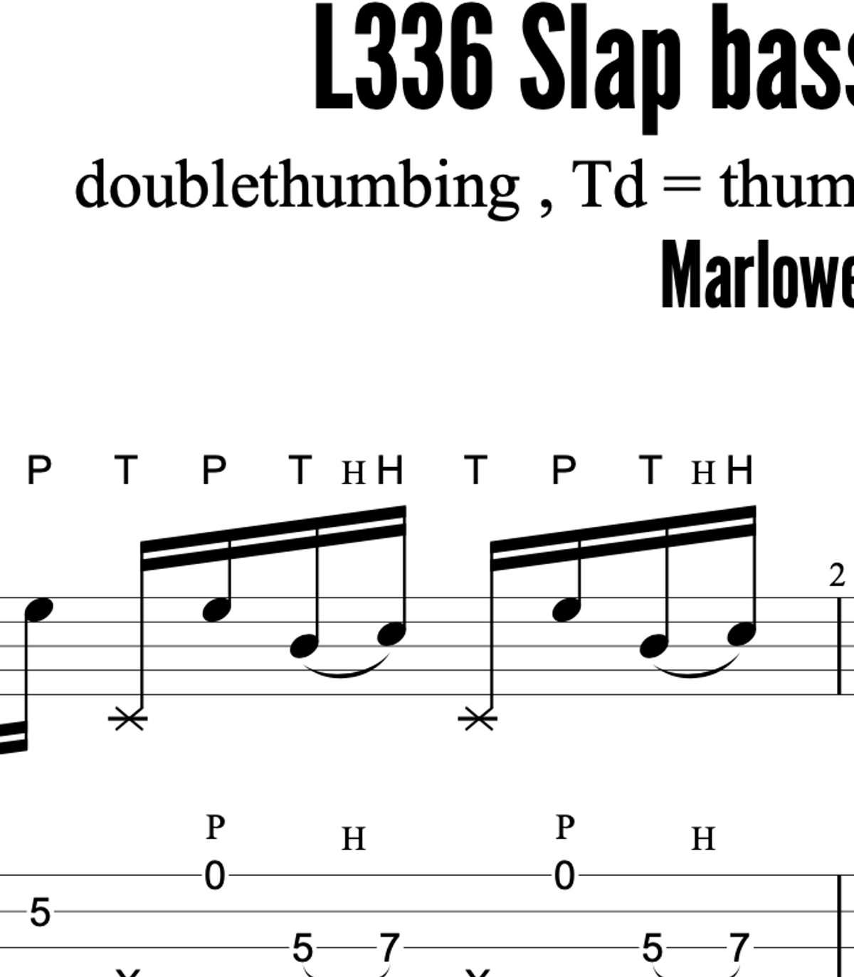 L336 Classic Funky Slap bass line in Em - Guitar Pro and PDF - Buymeacoffee
