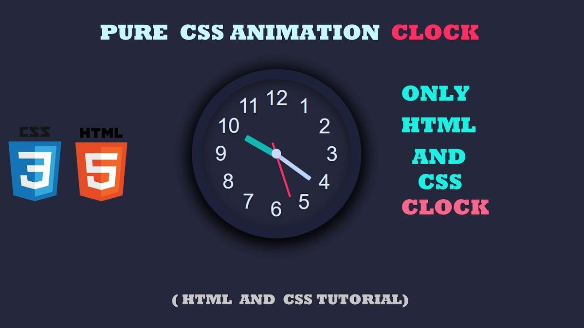 Css Animation Clock Design Step By Step Only Html And Css Animatio 8697